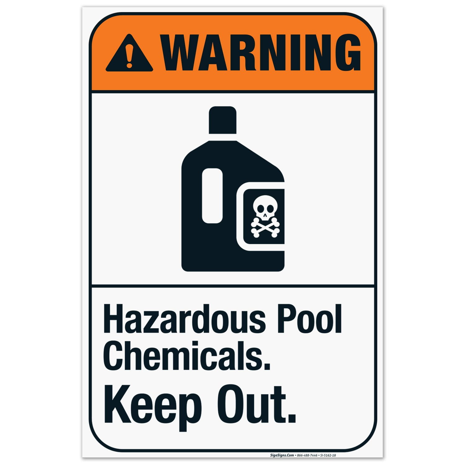 Hazardous Pool Chemicals Keep Out Sign, ANSI Warning Sign, - Walmart.com