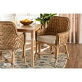 Baxton Studio Kyle Indoor Furniture: Natural Brown Woven Rattan Dining ...