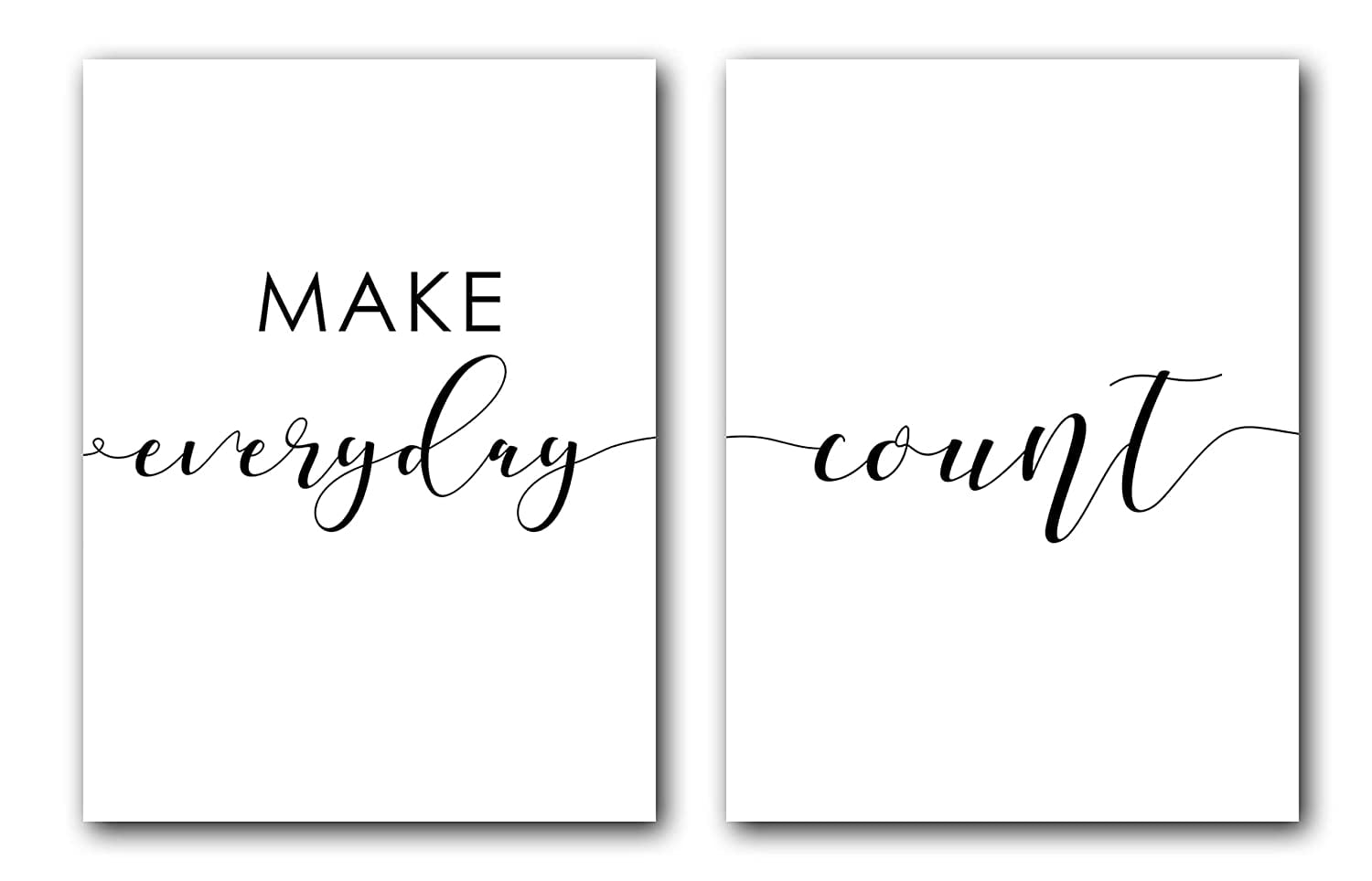 Make Everyday Count, Set of 2 Posters, Minimalist Art, Typography Art ...