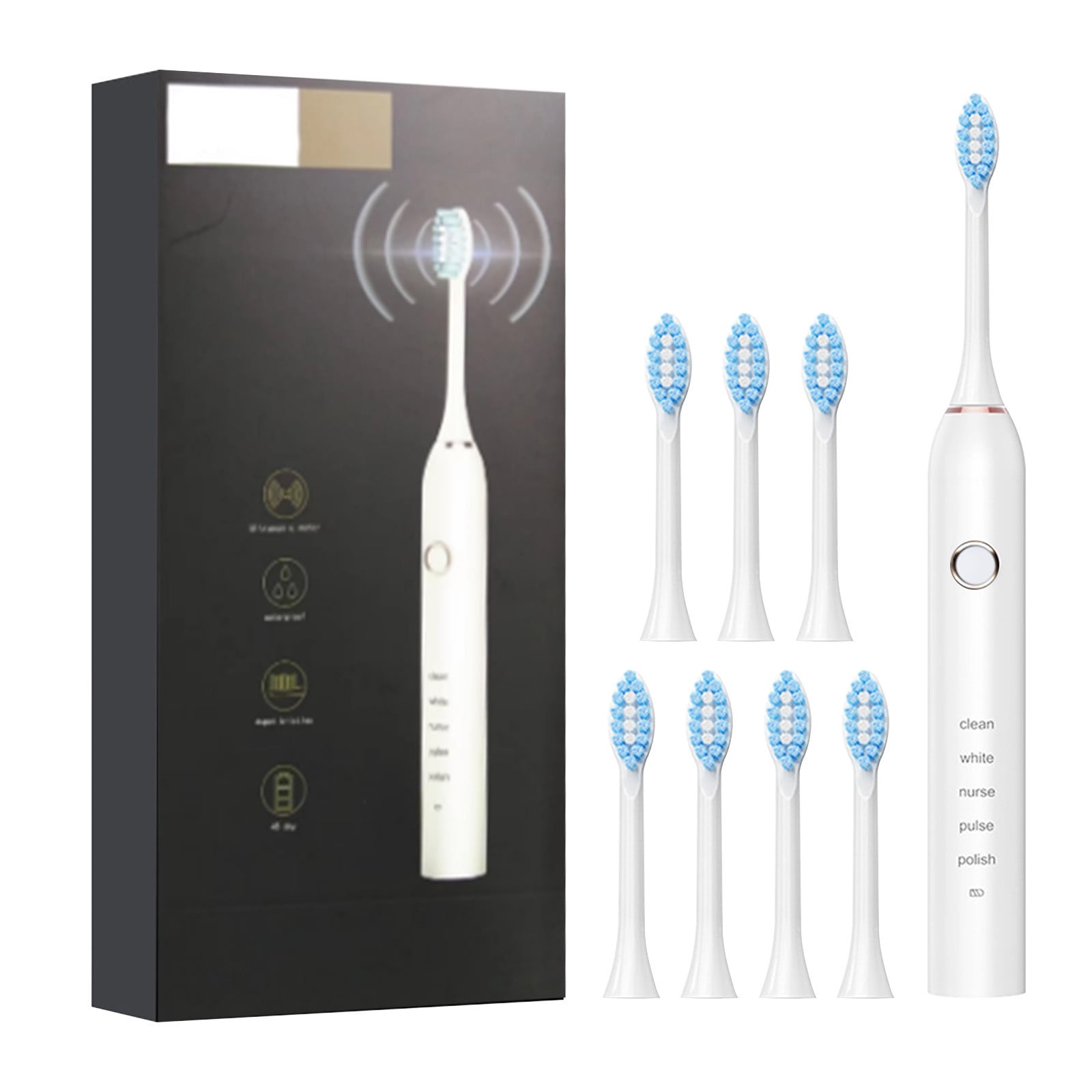 Unbranded Electric Toothbrush Heads Adult Toothbrush  Equipped With 8 Brush Heads  Rechargeable For 2.5 Hours  Used For 120 Days Rechargeable Toothbru