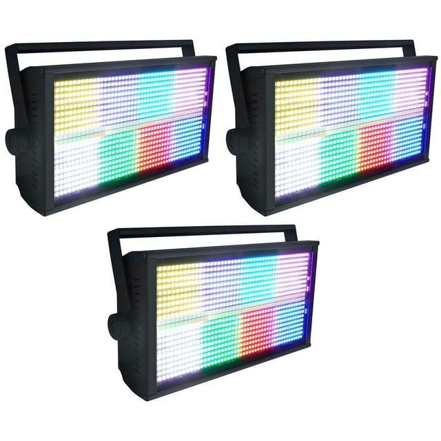 (3) Rockville STAGE PANEL 864 LED RGB Pro Stage Wash Lights+Strobe ...