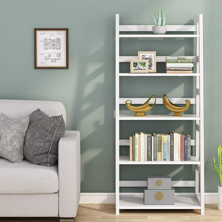 Tribesigns 5 Shelf Ladder Bookshelf Bookcase With Storage Modern