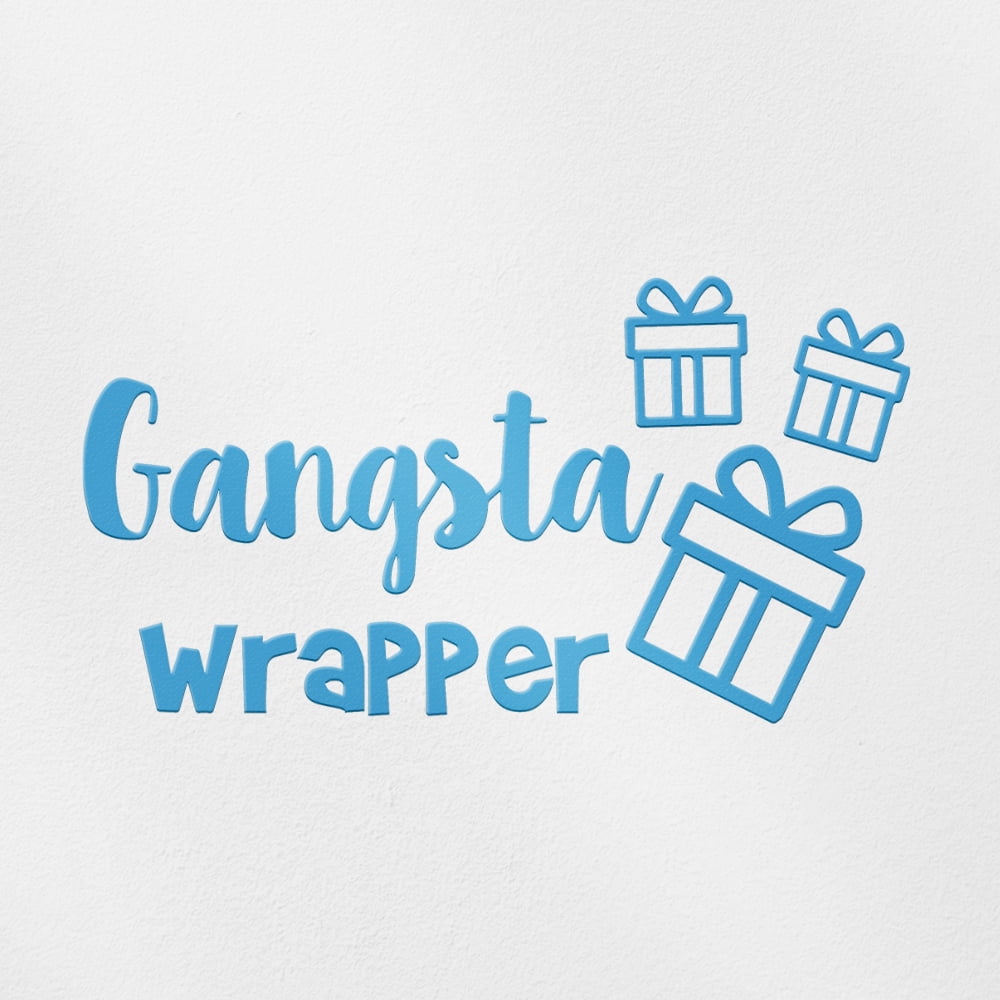 Transparent Decal Stickers Of Gangsta Wrapper (Azure Blue) Premium ...