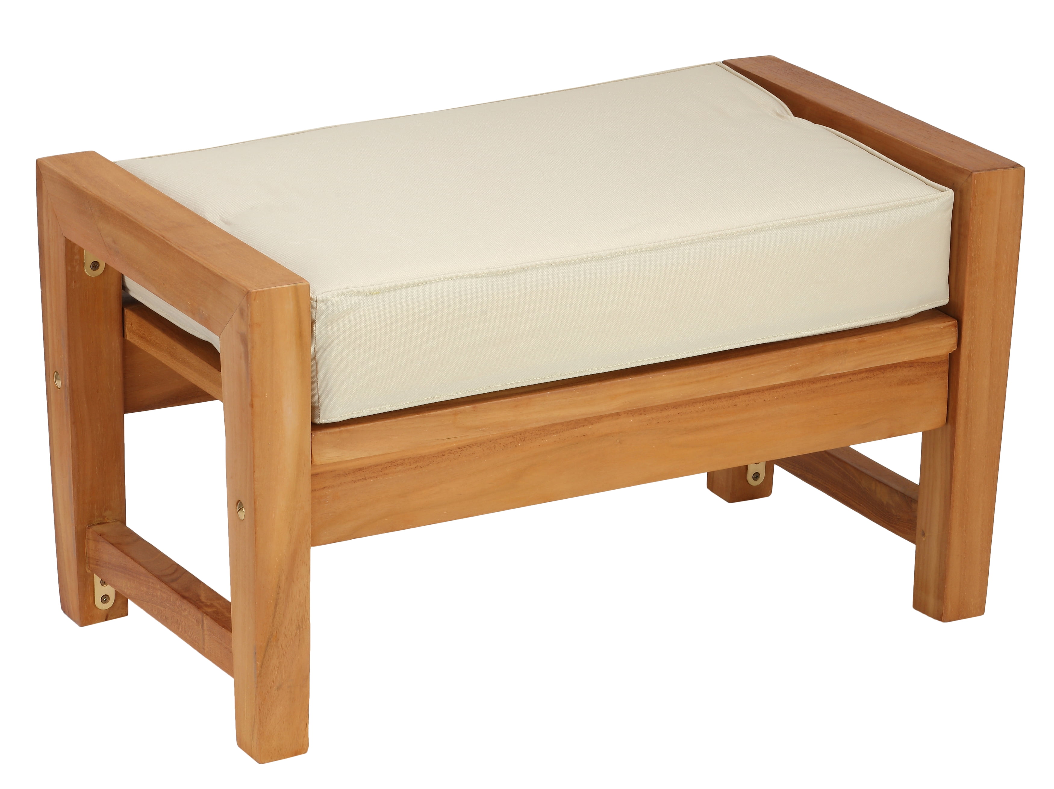 Bare Decor Gaston Cushioned Ottoman / Stool in Solid Teak Wood ...