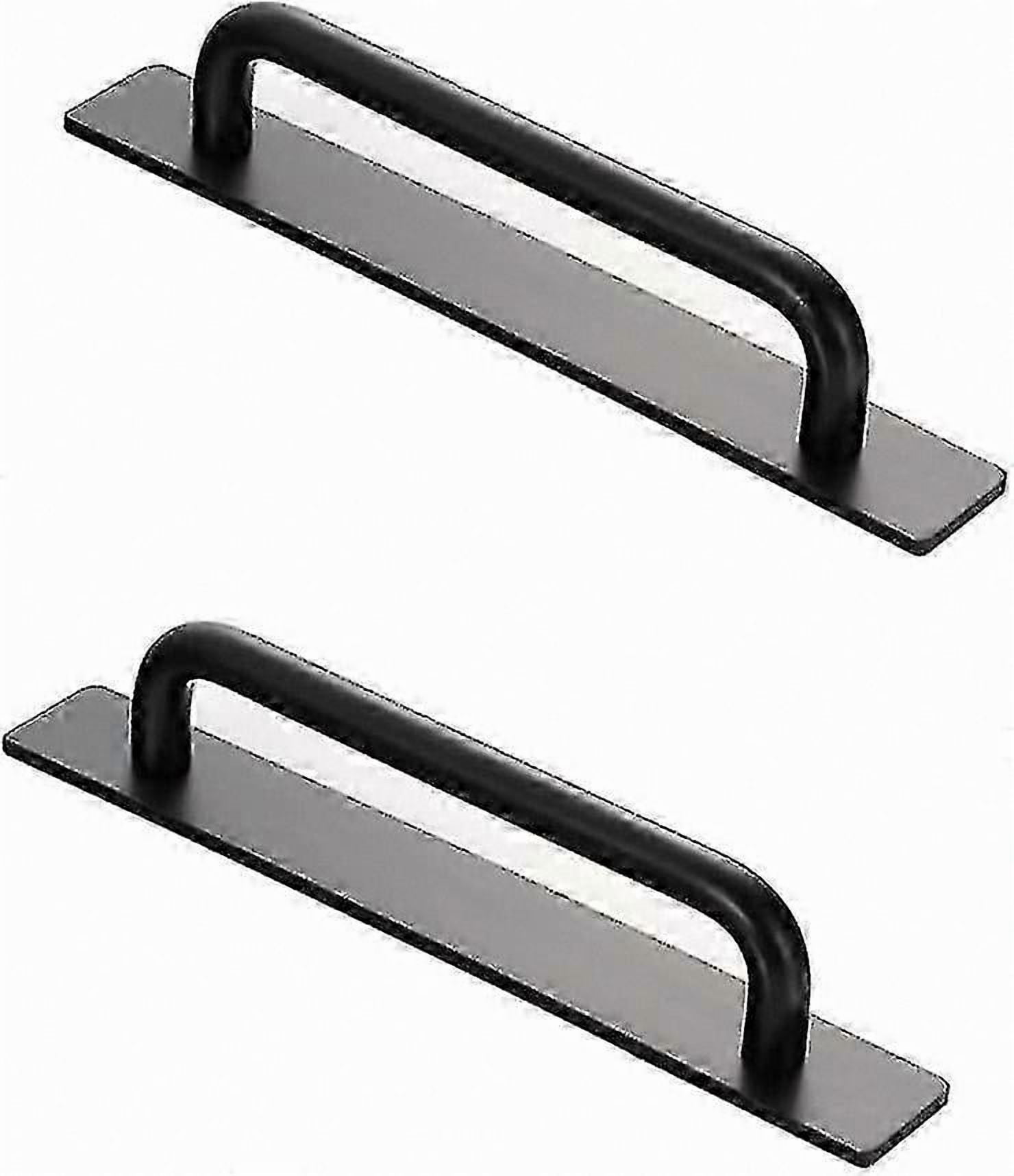 Black Aluminum Self-Adhesive Handles for Doors, Windows, and Furniture ...