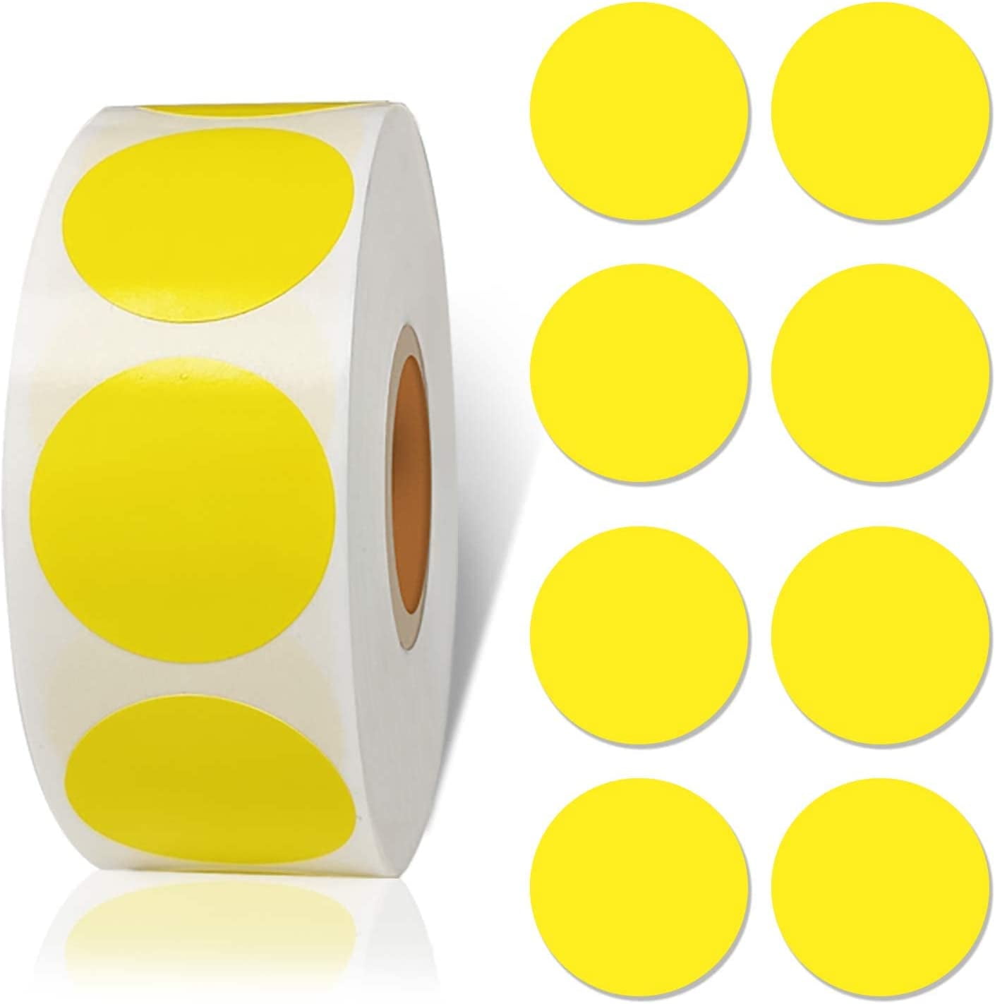 Yellow Circle Stickers 1000Pcs Dot Stickers, 1 Inch Round Color Coding ...