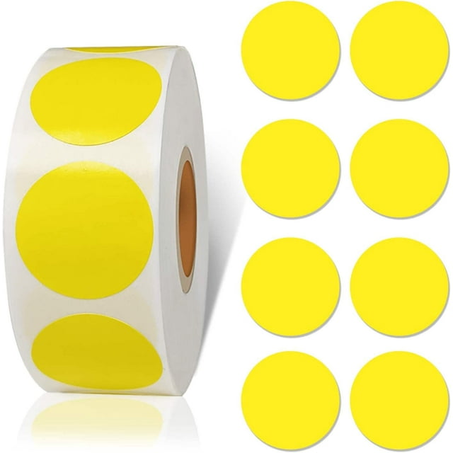 Yellow Circle Stickers 1000Pcs Dot Stickers, 1 Inch Round Color Coding ...