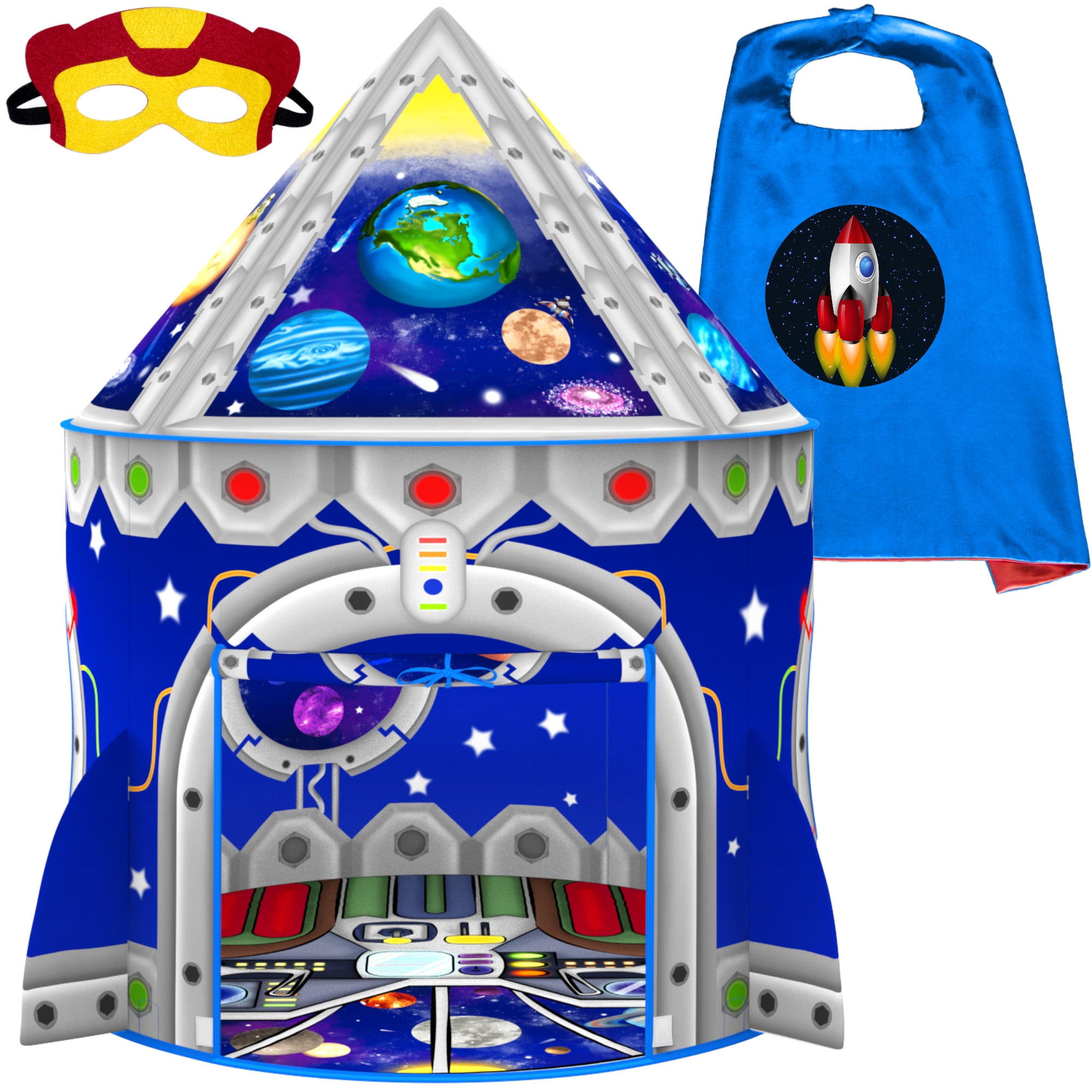 Rocket Ship Play Tent with Cape and Mask - Walmart.com