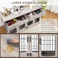 Large Double Dog Crate Furniture with Openable Partition & 2 Drawers ...
