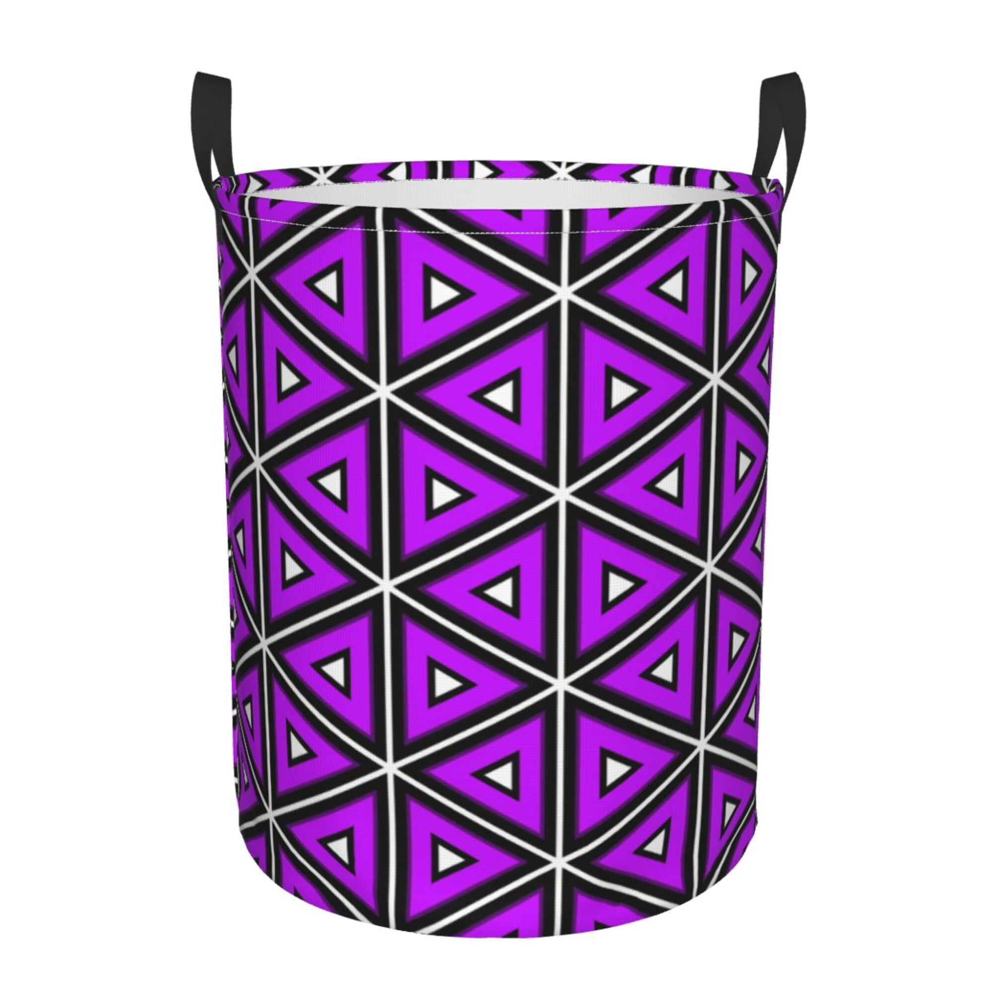 ZICANCN Purple Triangle Seamless Structure Laundry Basket Organizer ...