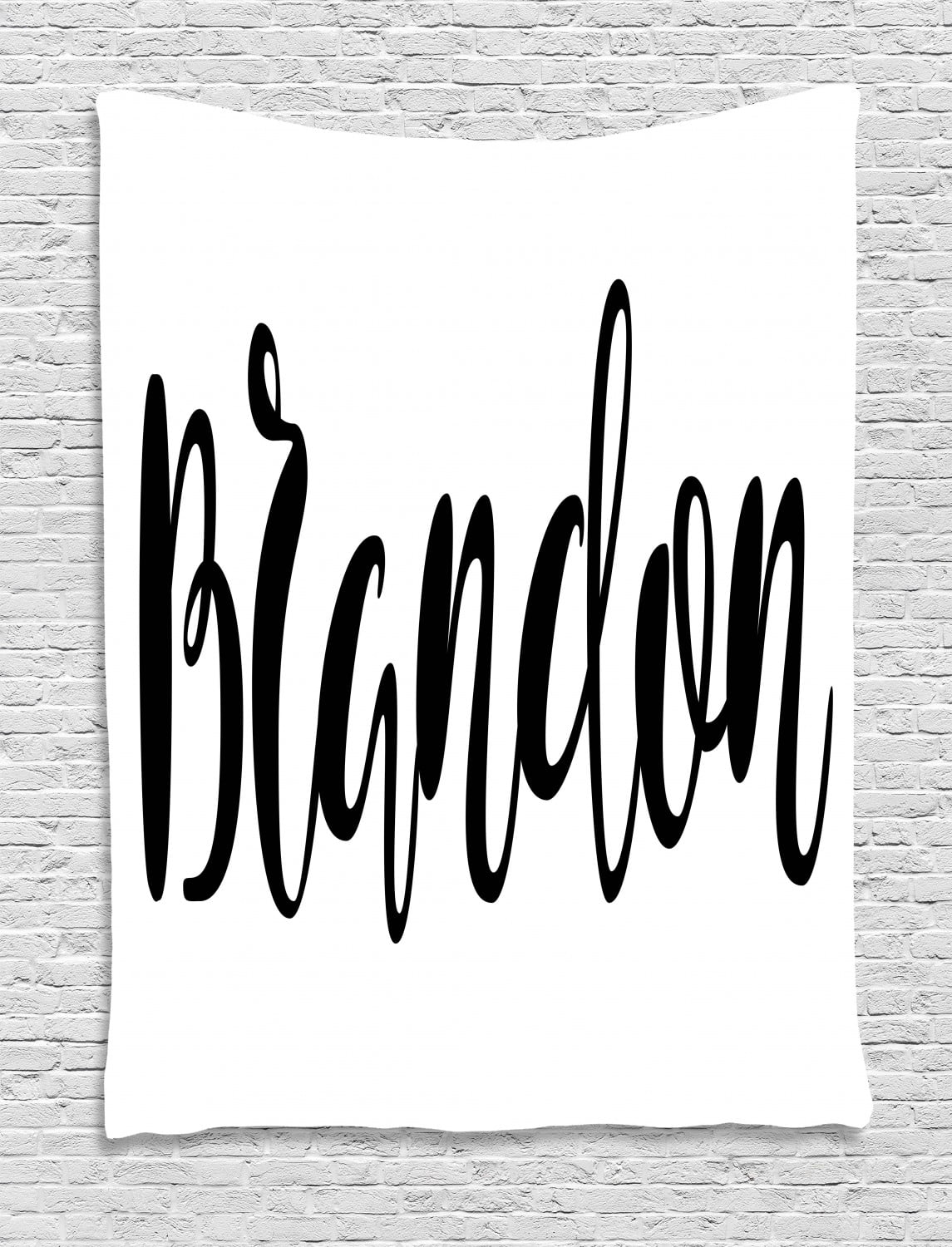 Brandon Tapestry, Widespread Name Design with Monochrome Artistic ...