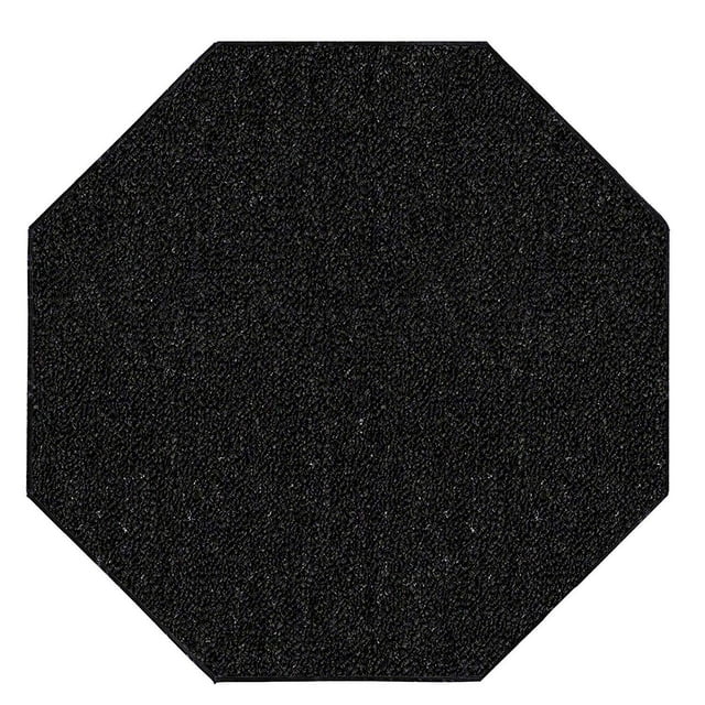 Home Queen Indoor Outdoor Commercial Octagon Shape Area Rug Black - 6 ...