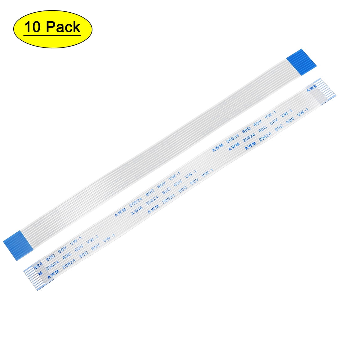 Uxcell 5.9" 10 Pins FPC FFC Flexible Ribbon Cable Plastic Multicolored ...