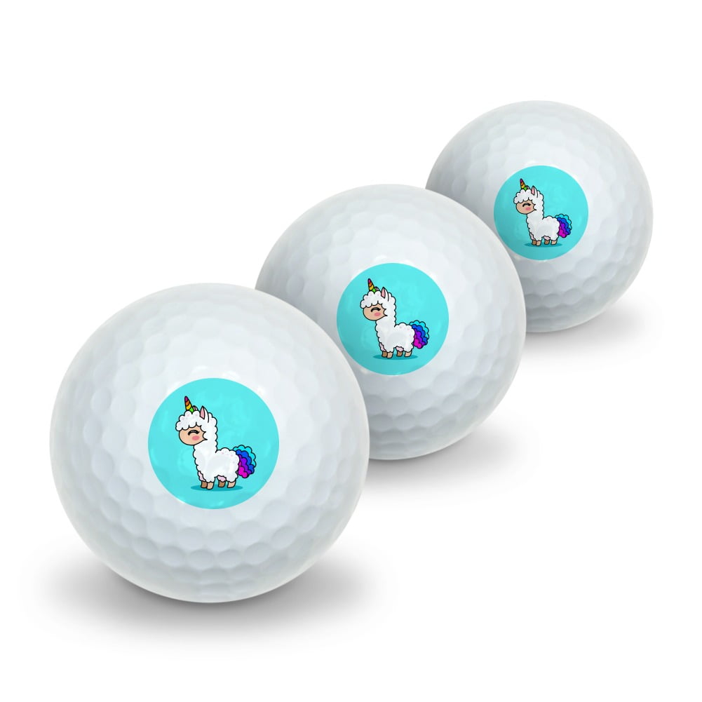 Cute Kawaii Rainbow Llama Unicorn Novelty Golf Balls 3 Pack - Walmart.com