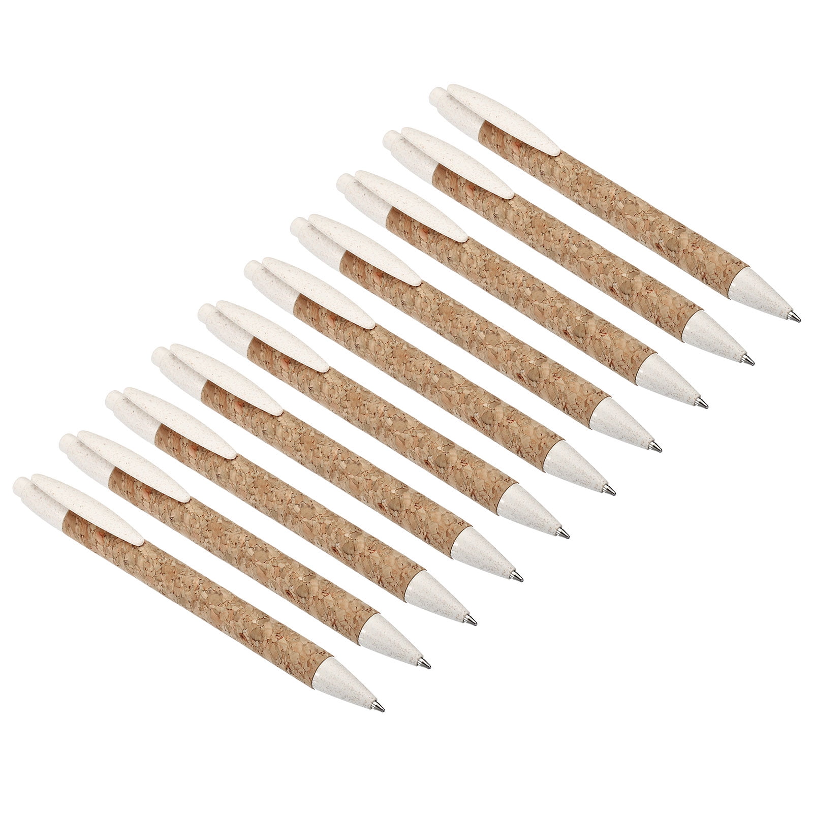 Uxcell Wheat Straw Pens Black Ink Cork Recycle Ballpoint Pens, Brown 20 ...