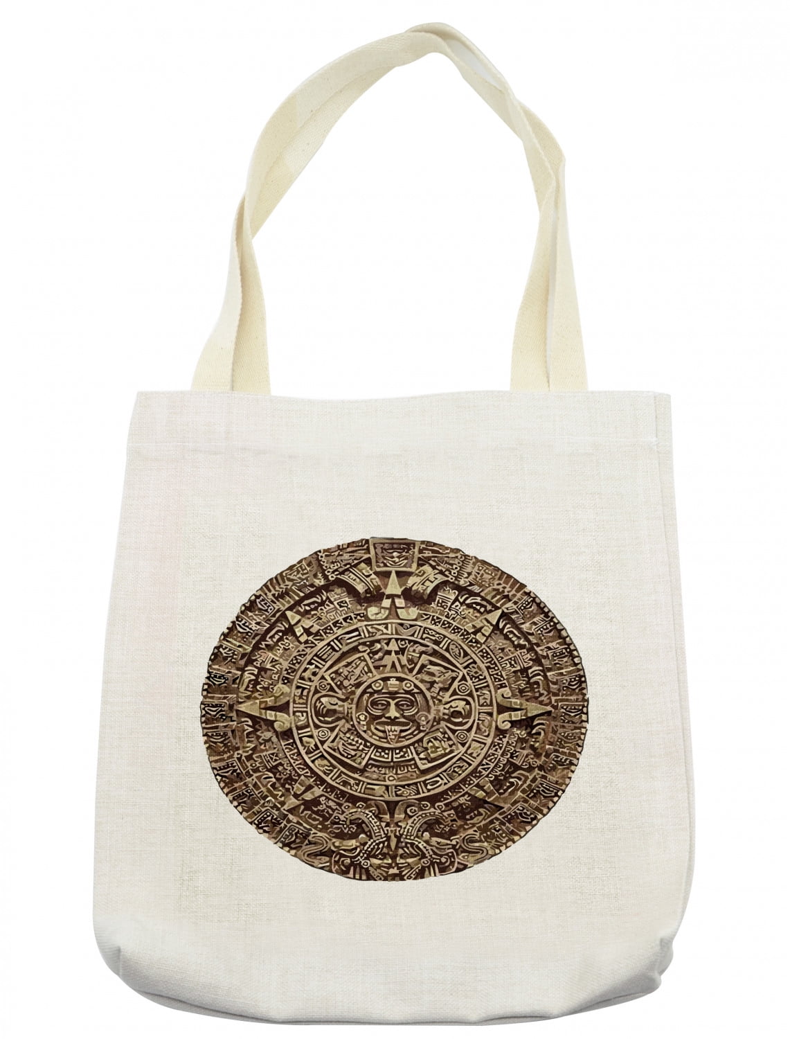 Aztec Tote Bag, Tribal Themed Medallion of Mexican Civilization Tribal ...