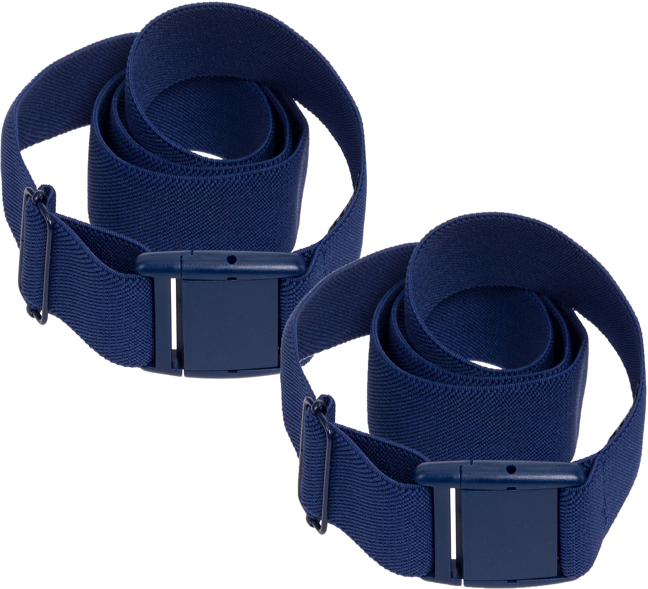 Adjustable Elastic No Show Flat Buckle Stretch Belt 2 Pack - Walmart.com