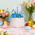 Easter Bunny Ear PU Leather Gift Bag, 10x8cm Handheld Basket with ...