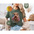 CLOTEX Comfort Colors Patriotic Cow Shirt, 4th of July Shirts, USA Flag ...