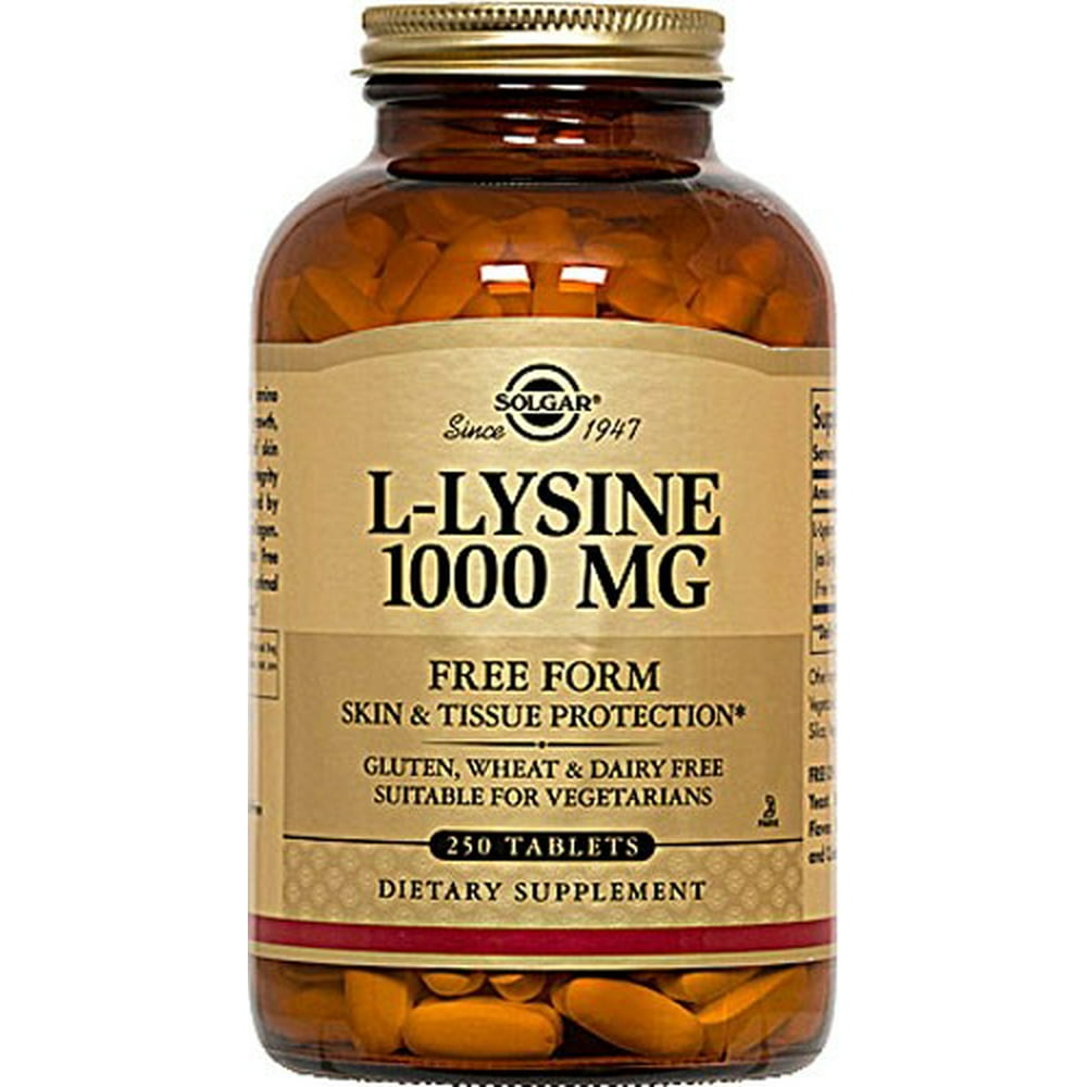 Solgar l-lysine tablets, 1000 mg, 250 ct - Walmart.com - Walmart.com