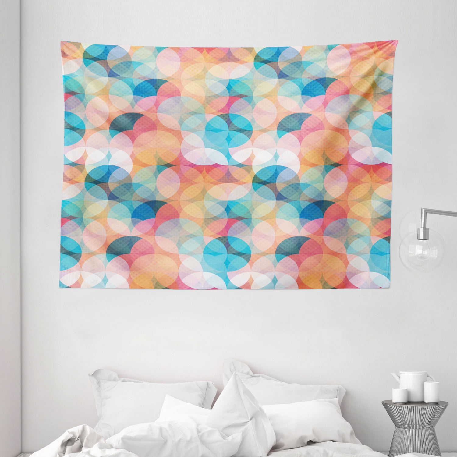 Geometric Tapestry, Soft Toned Hazy Overlap Circles Mosaic Birthday ...