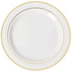 Exquisite Cream/Gold Brilliance 40 Pack 7.5" Wedding & Party Disposable ...