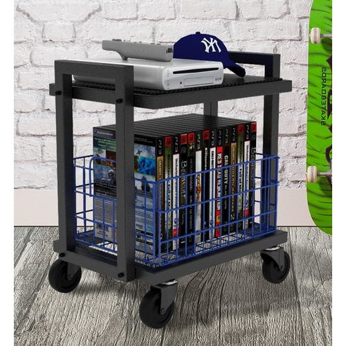Atlantic Configurable Storage Cart System - 2-Tier Slim Cart, Black ...