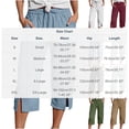 Admvng Womens Linen Capri Pants Solid Elastic Drawstring Waist Slit ...