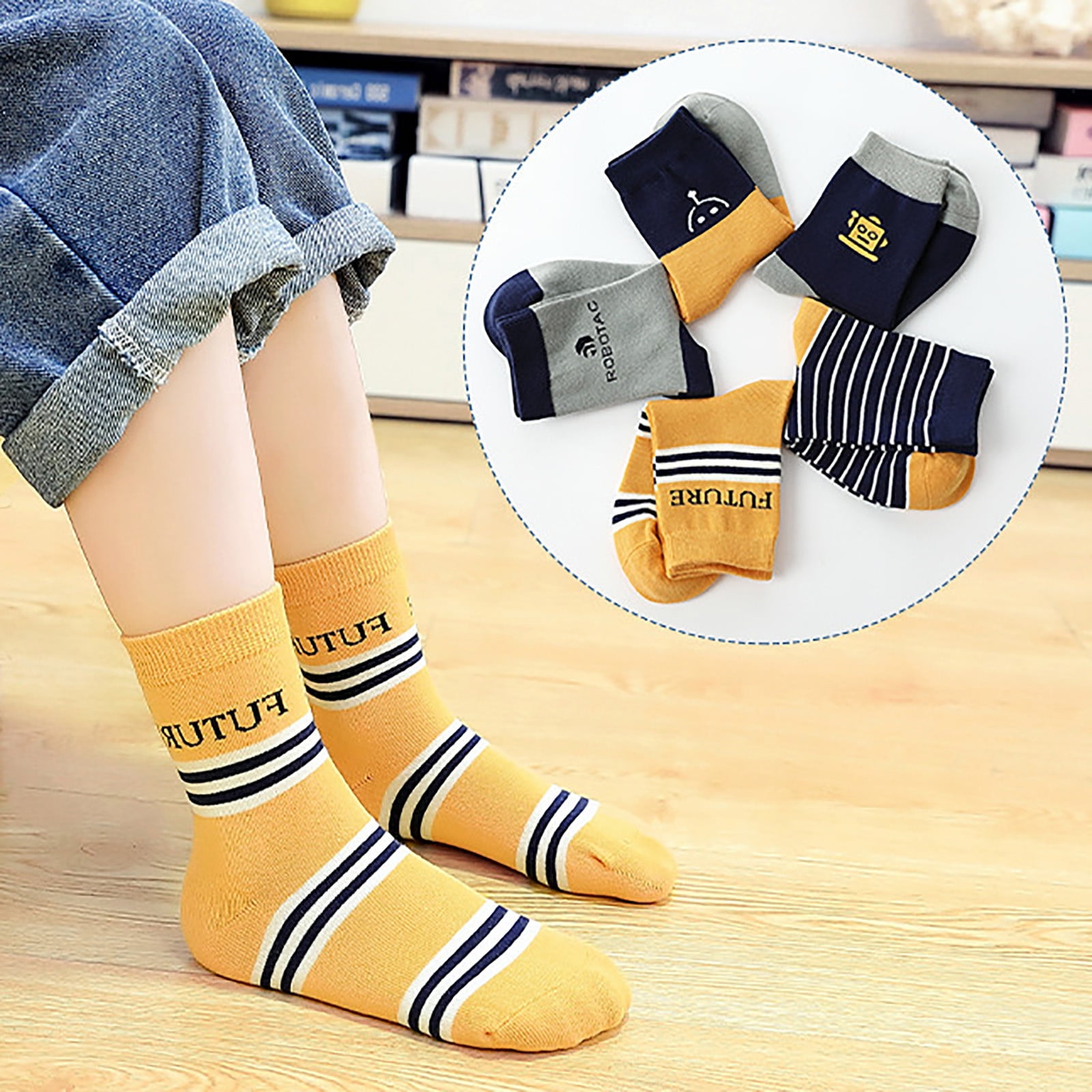 Click here for Dvkptbk Socks 5pairs Kids Cute Print Children Midd... prices