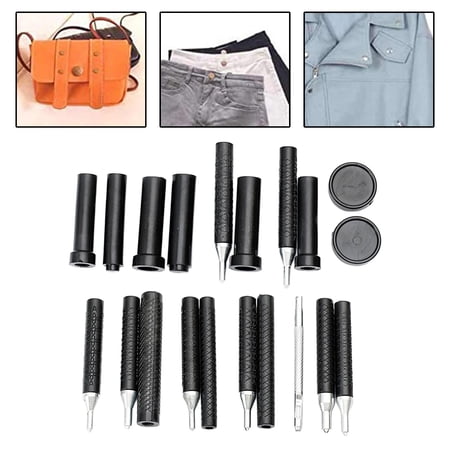 Leather Die Punch Hollow Eyelet Hole Hand Snap Installation Kit with ...