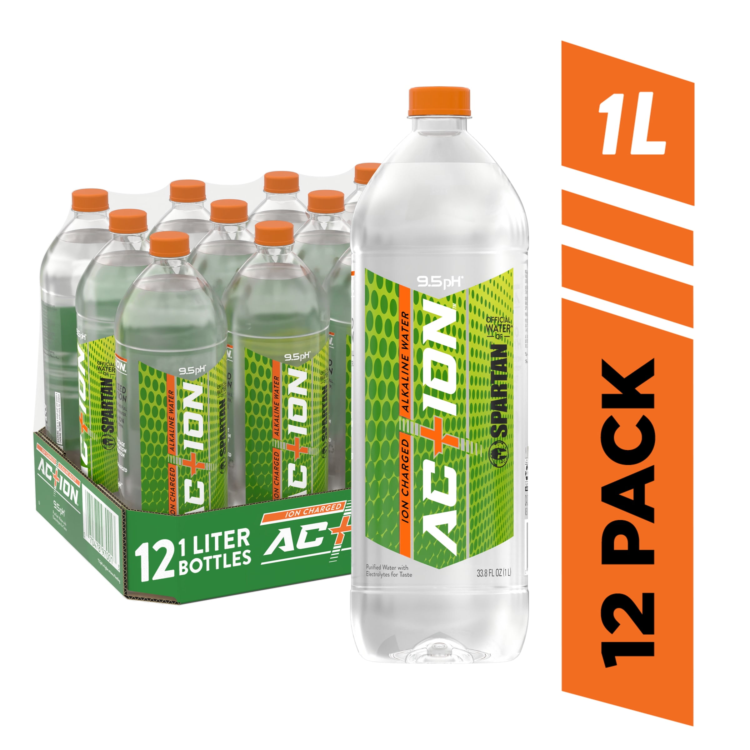 AC+ION, Ion Charged Alkaline Water, 1 Liter, Water Bottle, 12 Count ...