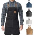 Canvas Apron with Tool Pockets, Oil-Resistant Kitchen Work Apron for ...