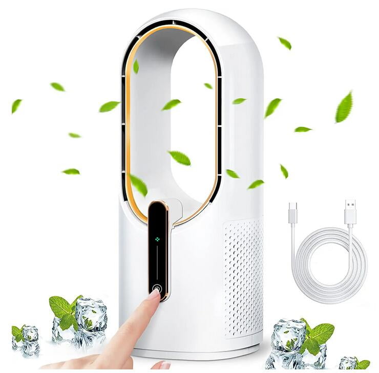 Bladeless Fan, Portable Desk Fan with 3-Speed Options, Rechargeable ...