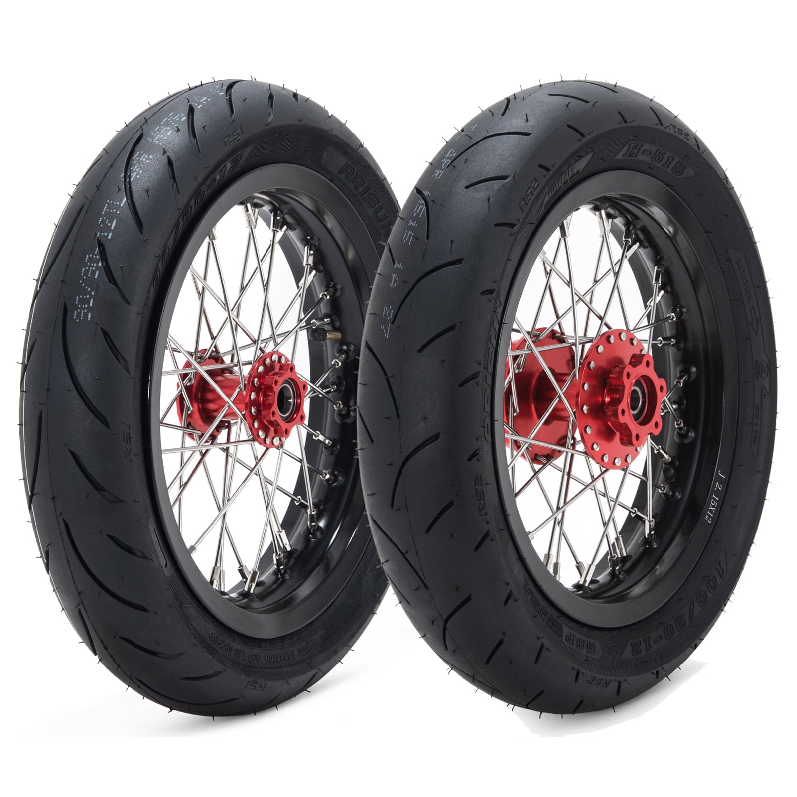 12"x2.15" Wheels Rim Red Hub Inner Tubes For Surron Light Bee X Segway ...