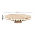 Efavormart Natural Round Rustic Wooden Pedestal Cake Stand With Beaded ...