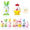 Naler 10 Pieces Plastic Printed Bright Chicks and Bunnys Easter Eggs ...