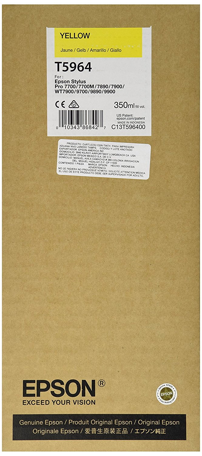 Epson UltraChrome HDR Ink Cartridge - 350ml Yellow (T596400) - Walmart ...
