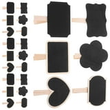 OUNONA 60 Pcs Clip On Chalkboards Blackboard with Wooden Clip Message ...