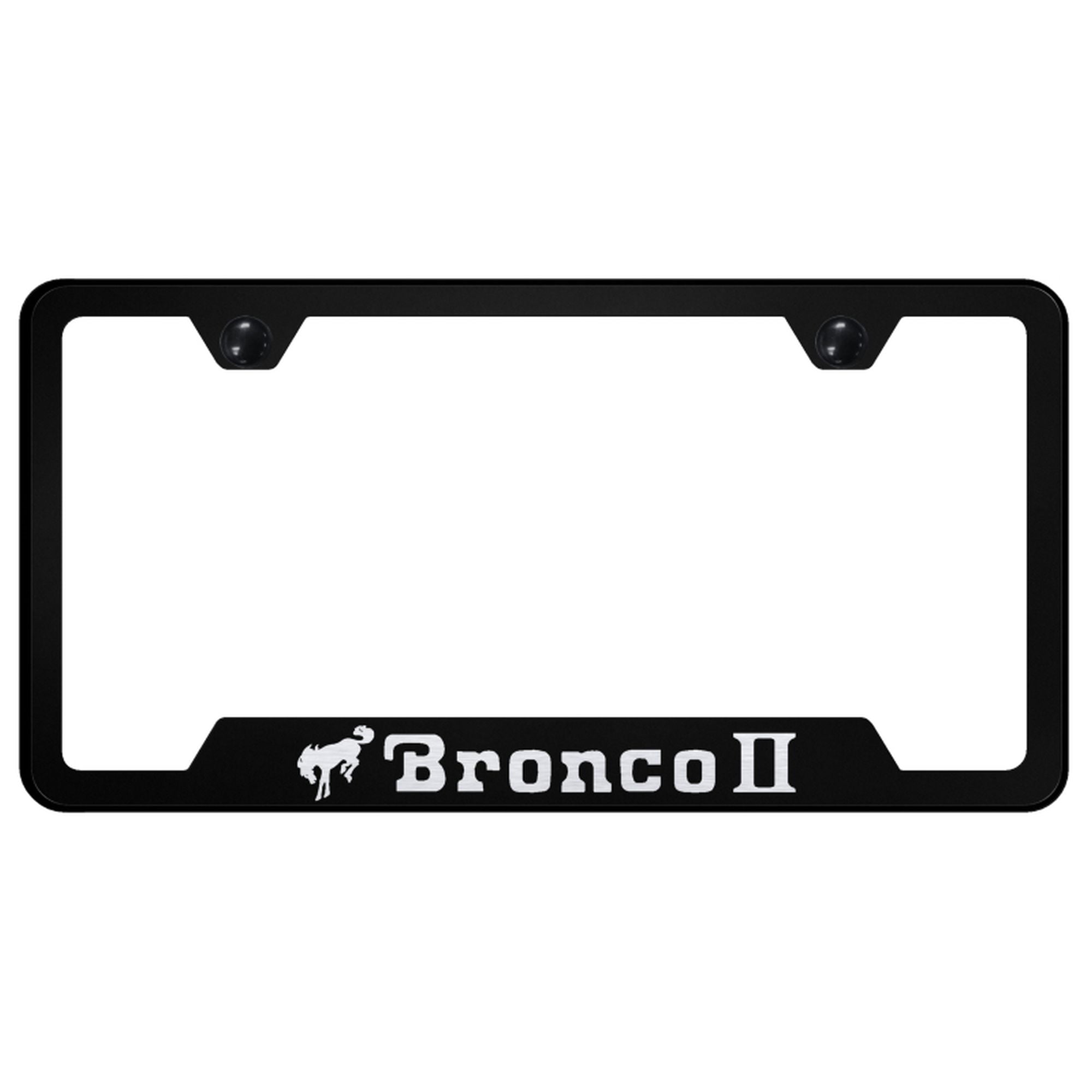 Ford Bronco II Laser Etched Logo Cut-Out License Plate Frame (Black ...