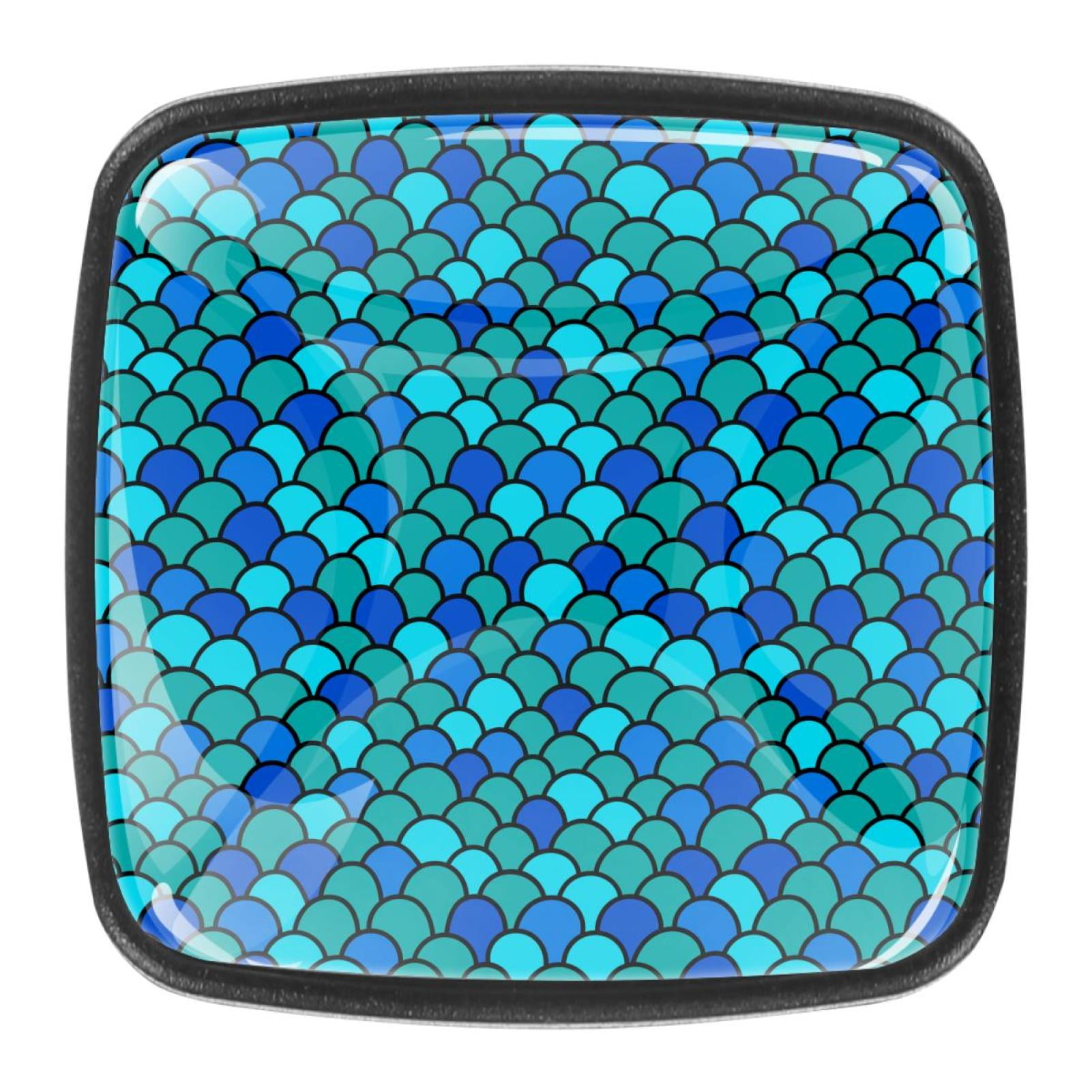 4 Pcs Square Cabinet Handle Cupboard Knob Drawer Pulls Handle Mermaid ...