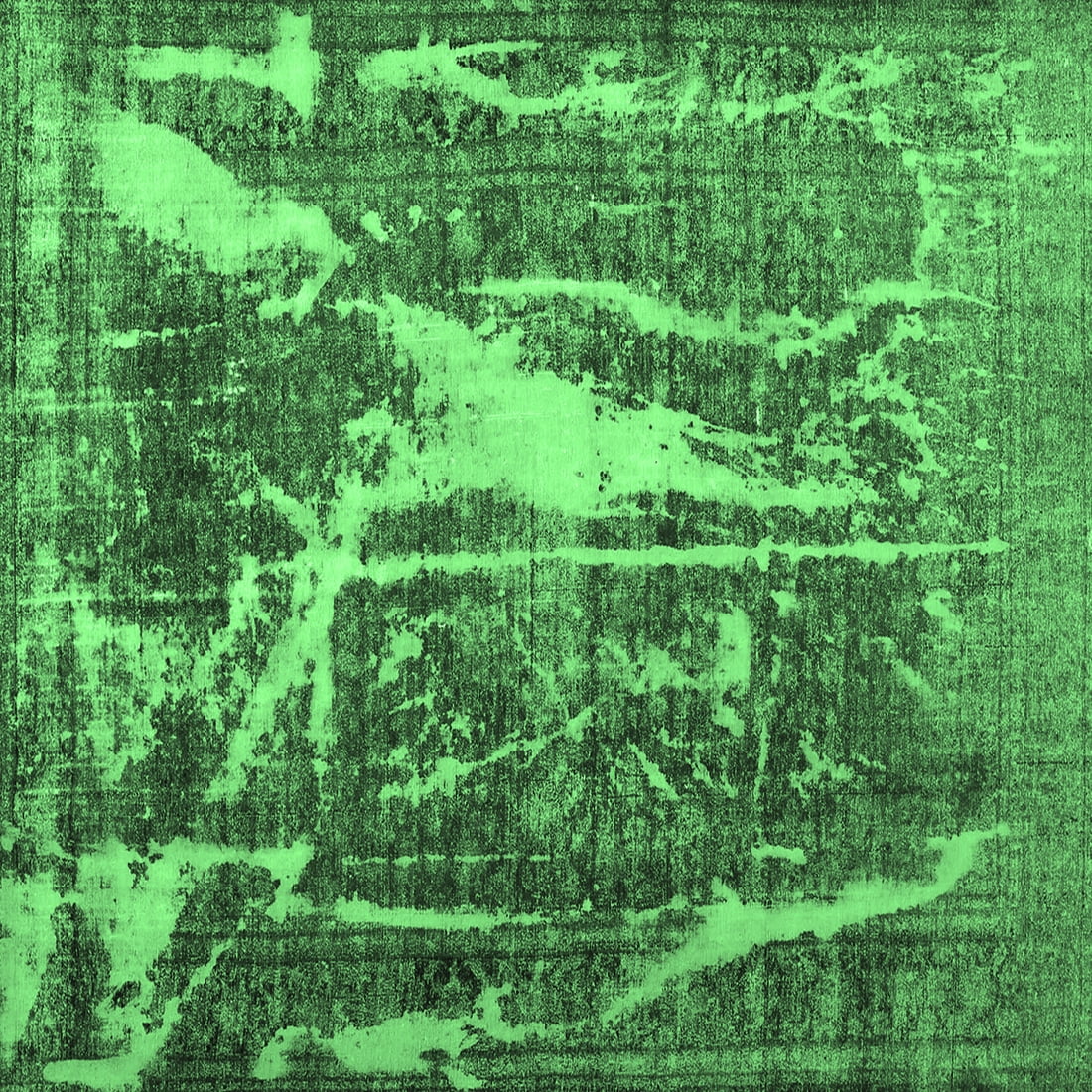 Ahgly Company Indoor Square Abstract Emerald Green Contemporary Area ...