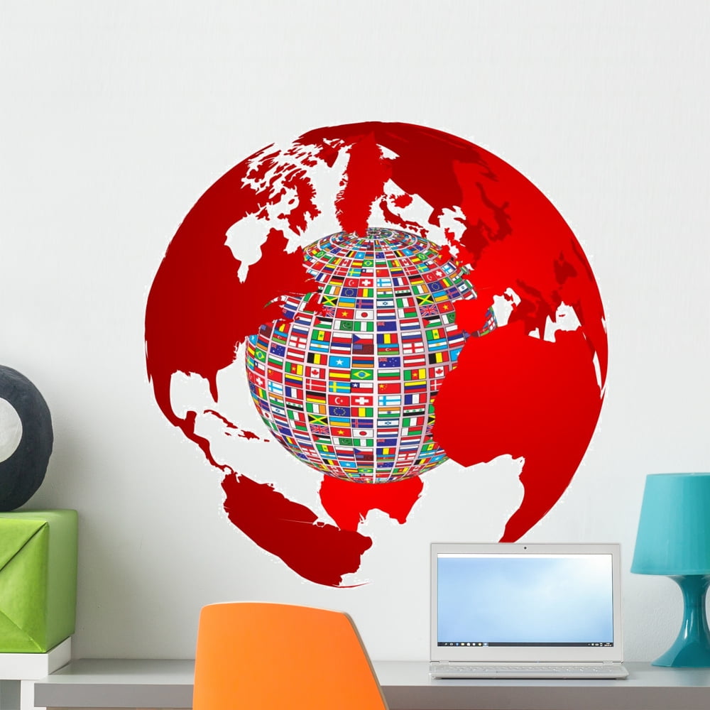 Transparency World Map with Wall Decal by Wallmonkeys Peel and Stick ...