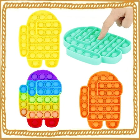 4 Packs Push Pop Poop it Fidget Toy, Sensory Anxiety Stress Relief ...