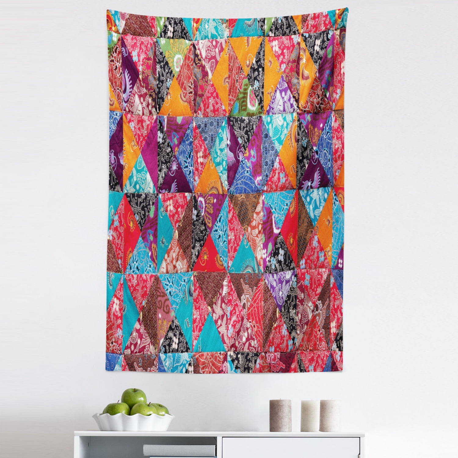 Balinese Tapestry, Colorful Cultural Pattern in Quilting Style with ...