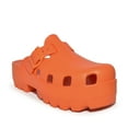 Wild Diva Slip On Buckle Chunky Platform Clog Mules (Neon Orange, 6 ...