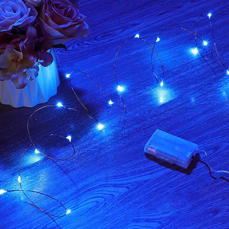 Blue - Battery Operated String Lights, 1 Pack 3*AAA Copper Wire Mini ...