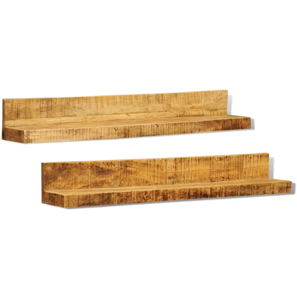 vidaXL Solid Wood Wall Mounted Display Shelf 2 pcs - Walmart.com