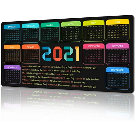 Large Mouse Pad Extended Calendar Mouse Pad with Stitched Edges Desk ...