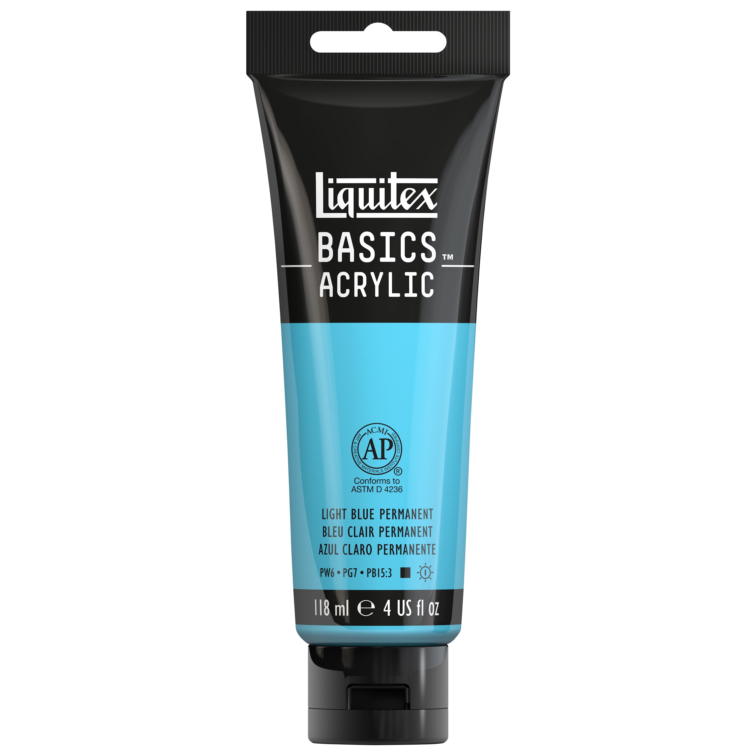 Liquitex BASICS Acrylic Color, 4 oz. Tube, Light Blue Permanent ...