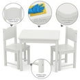 Timy Kids Table and 2 Chairs Set, Solid Hard Wood, White - Walmart.com